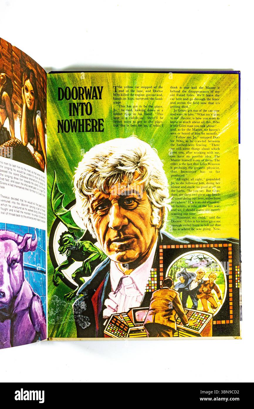 Vintage illustrated comic book page featuring a character in a colorful ...