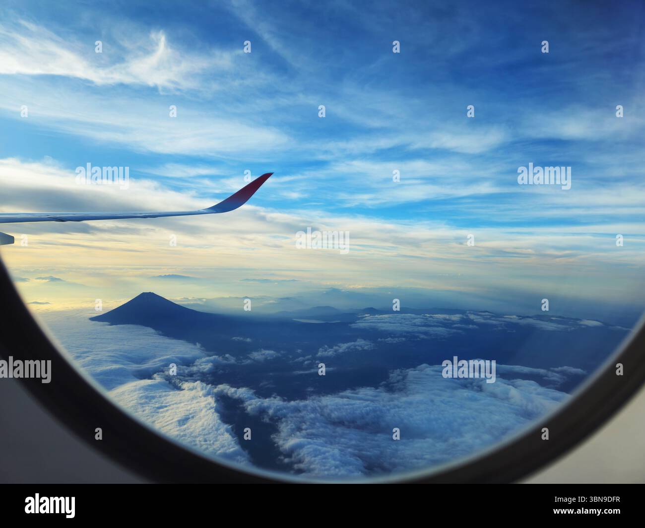 Mountain landscape view through plane hi-res stock photography and ...