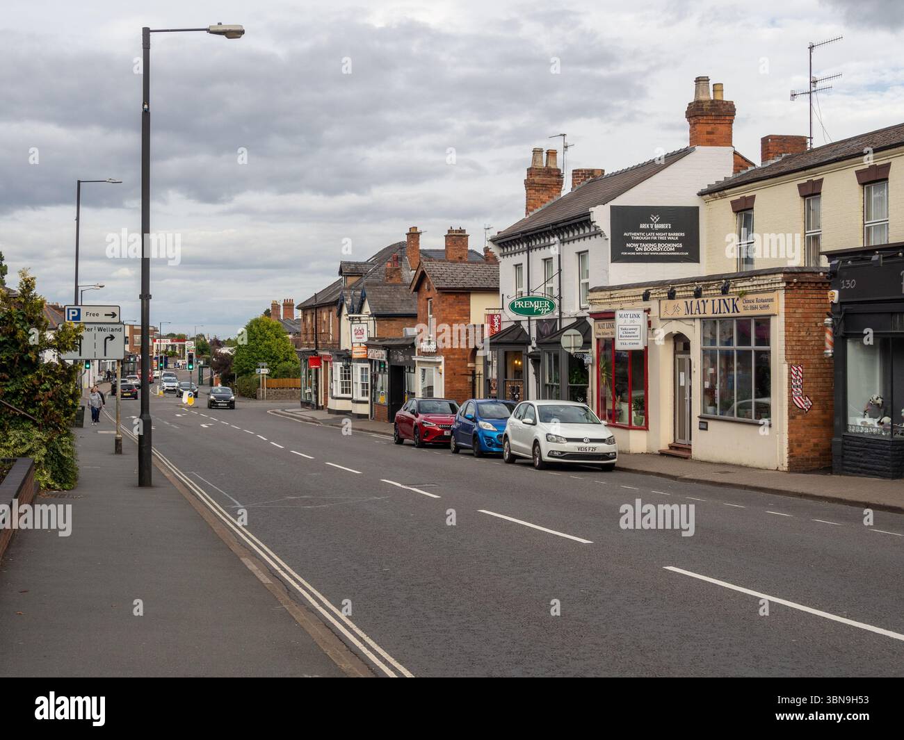 Shops and businesses on the High Street, Malvern Link, Worcestershire ...