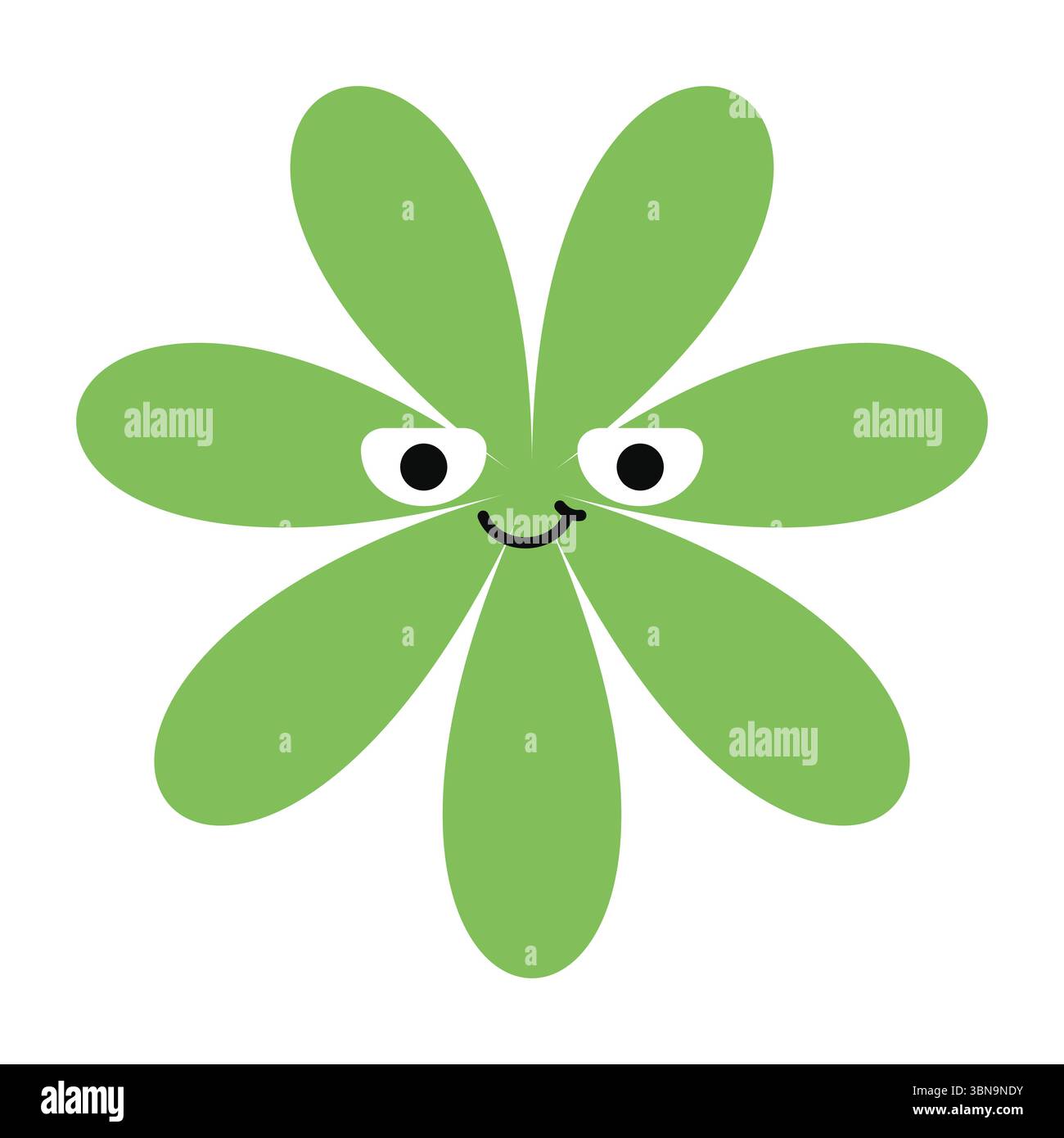 Geometric flower character with lively expression and retro style. Bold ...