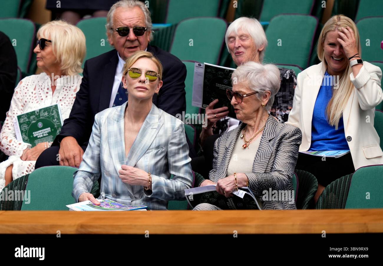 Cate Blanchett in the Royal Box on day two of the 2025 Wimbledon ...