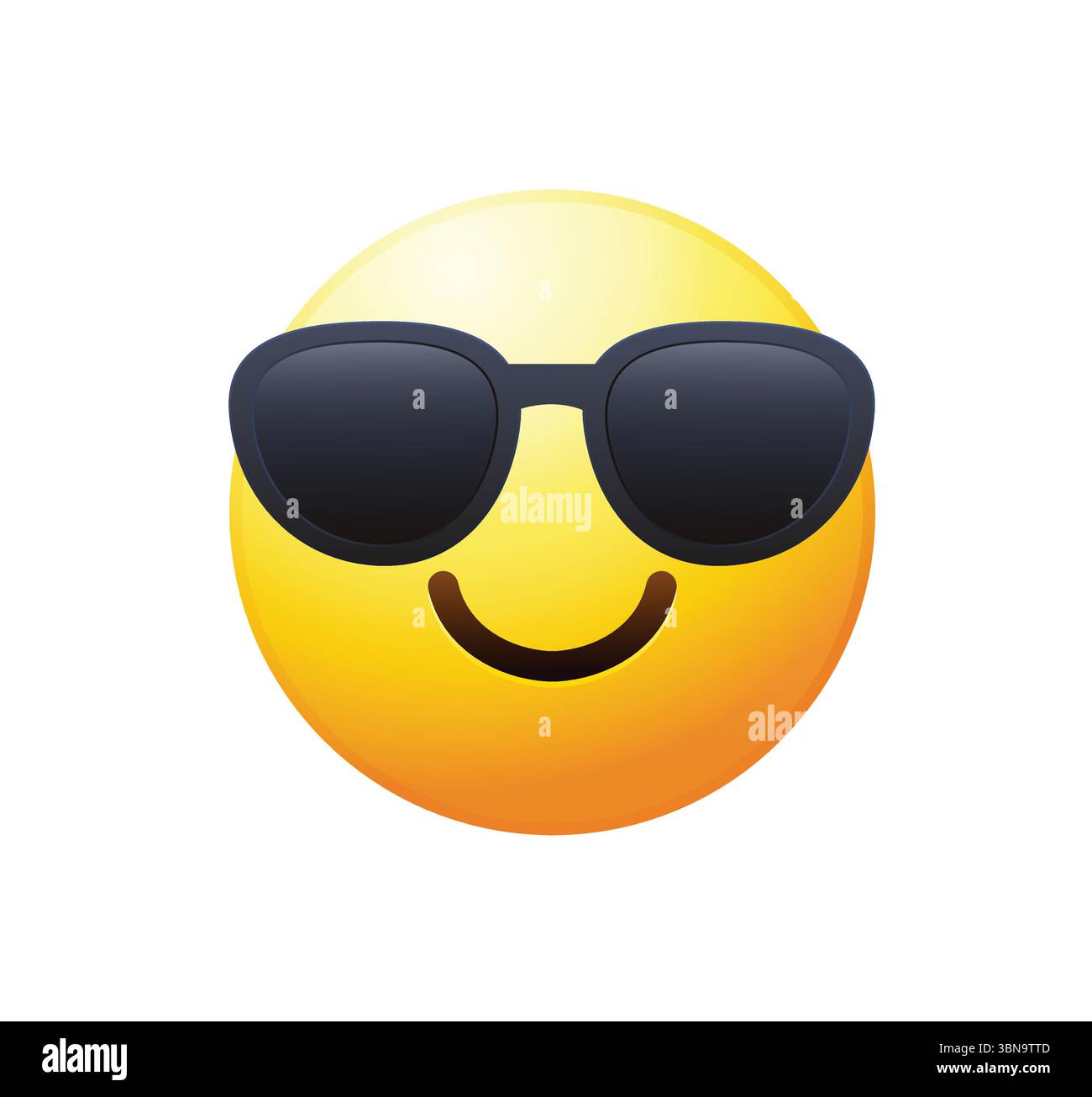 High quality emoticon with sunglasses. Emoji vector. Cool smiling Face ...