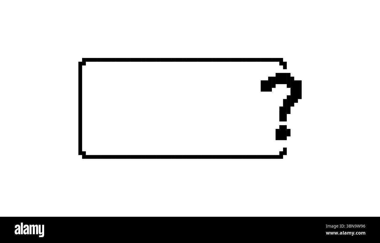 Mosaic pixel question mark icon in retro 8 bit style for fun ui design ...
