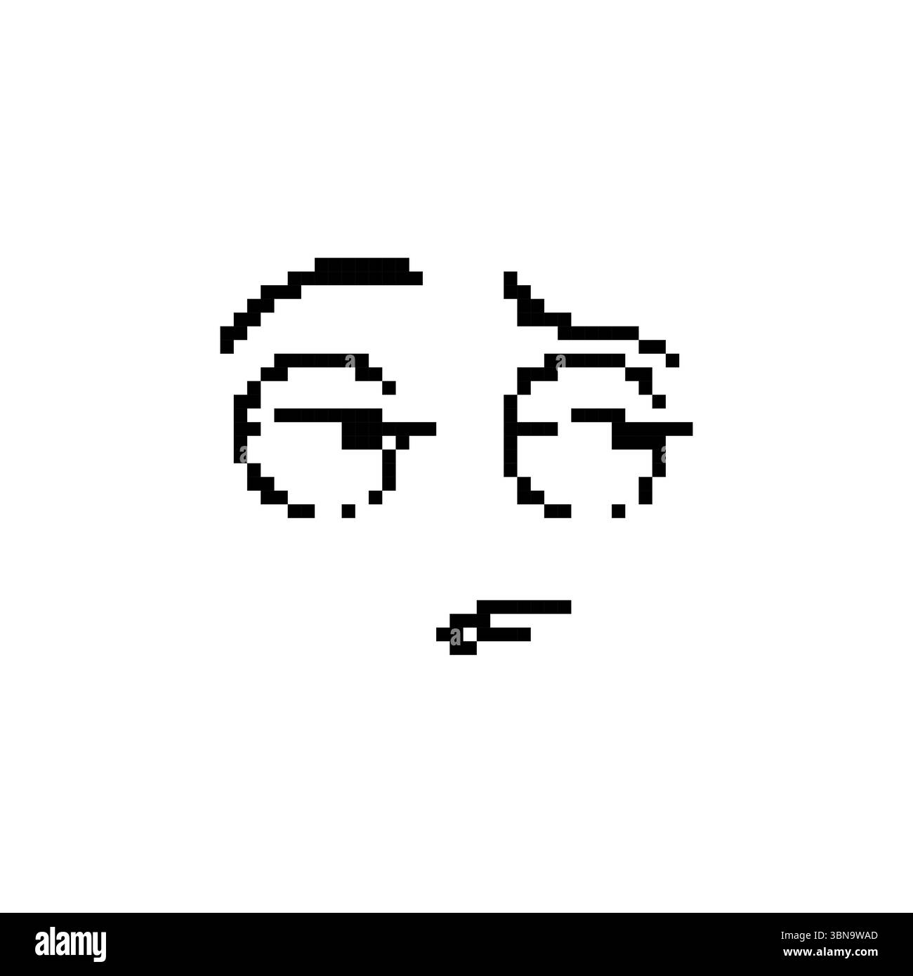 Mosaic pixel art eyes with side glance in retro style, expressive and ...