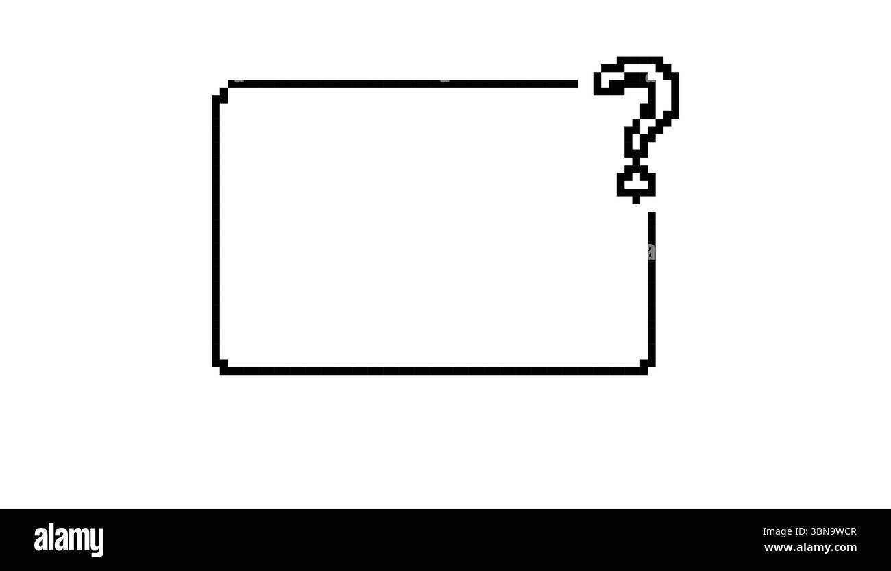 Mosaic pixel question mark icon in 8 bit style for retro game design ...