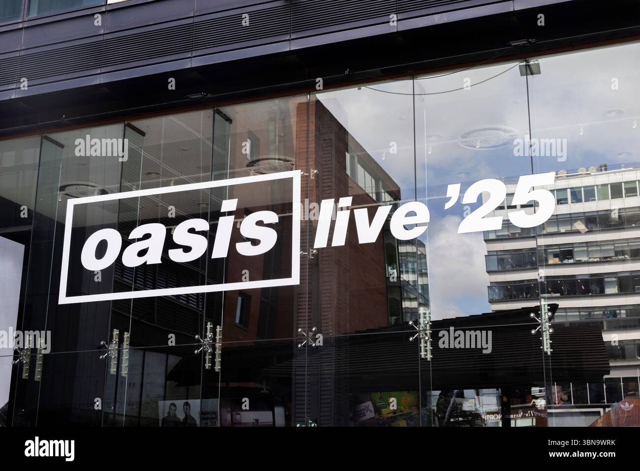 Manchester, UK - 26 June 2025: Oasis band live 25 merchandise shop ...