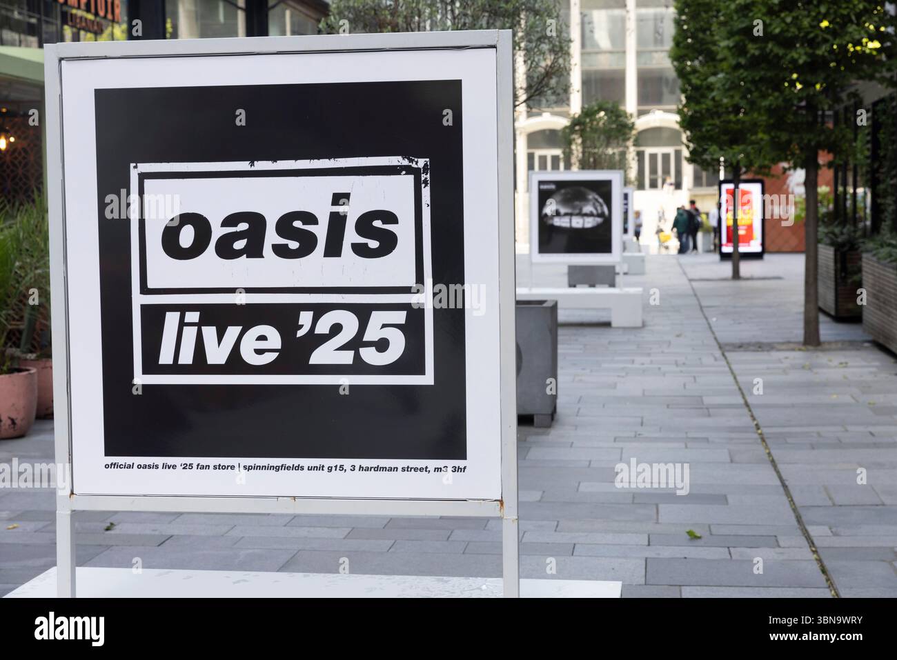 Manchester, UK - 26 June 2025: Oasis band live 25 merchandise shop ...