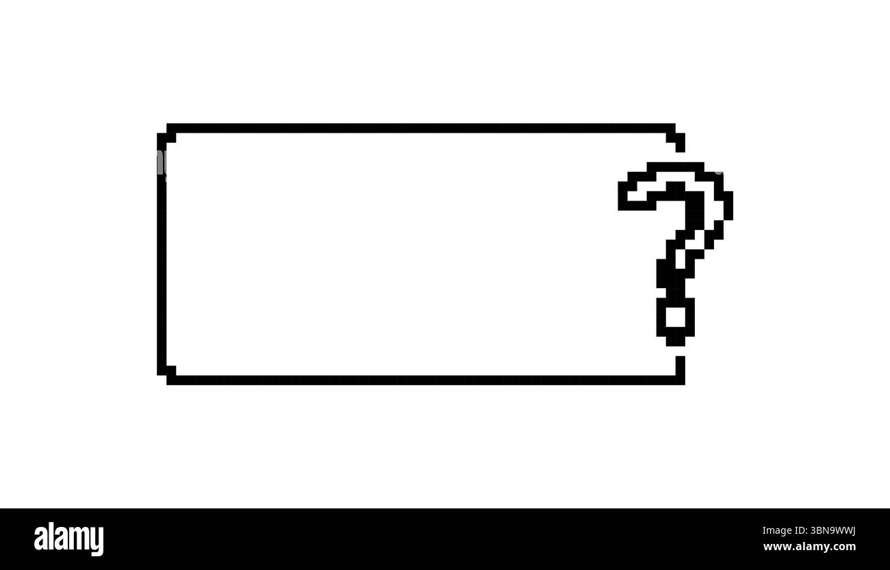 Mosaic pixel art frame with a creative question mark in 8 bit retro ...