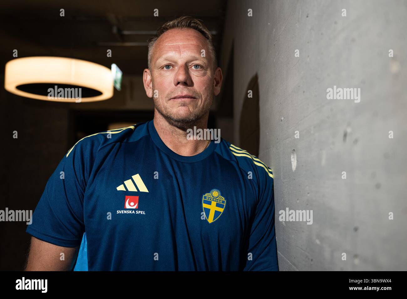 250701 Head of security Stefan Dejemyr of the Swedish women’s national football team poses for a ...