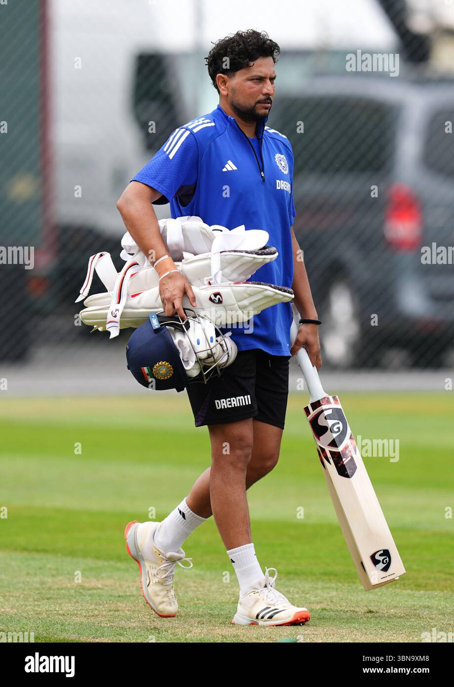 India's Kuldeep Yadav during a nets session at Edgbaston, Birmingham ...