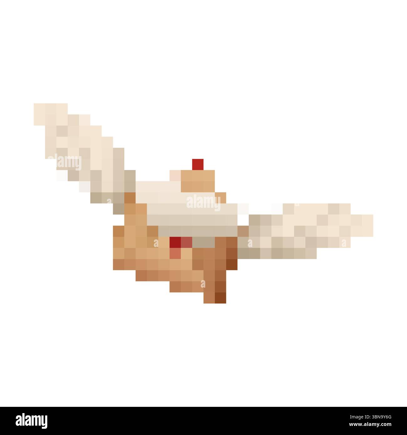 Mosaic pixel art of flying envelope with wings symbolizing nostalgic ...