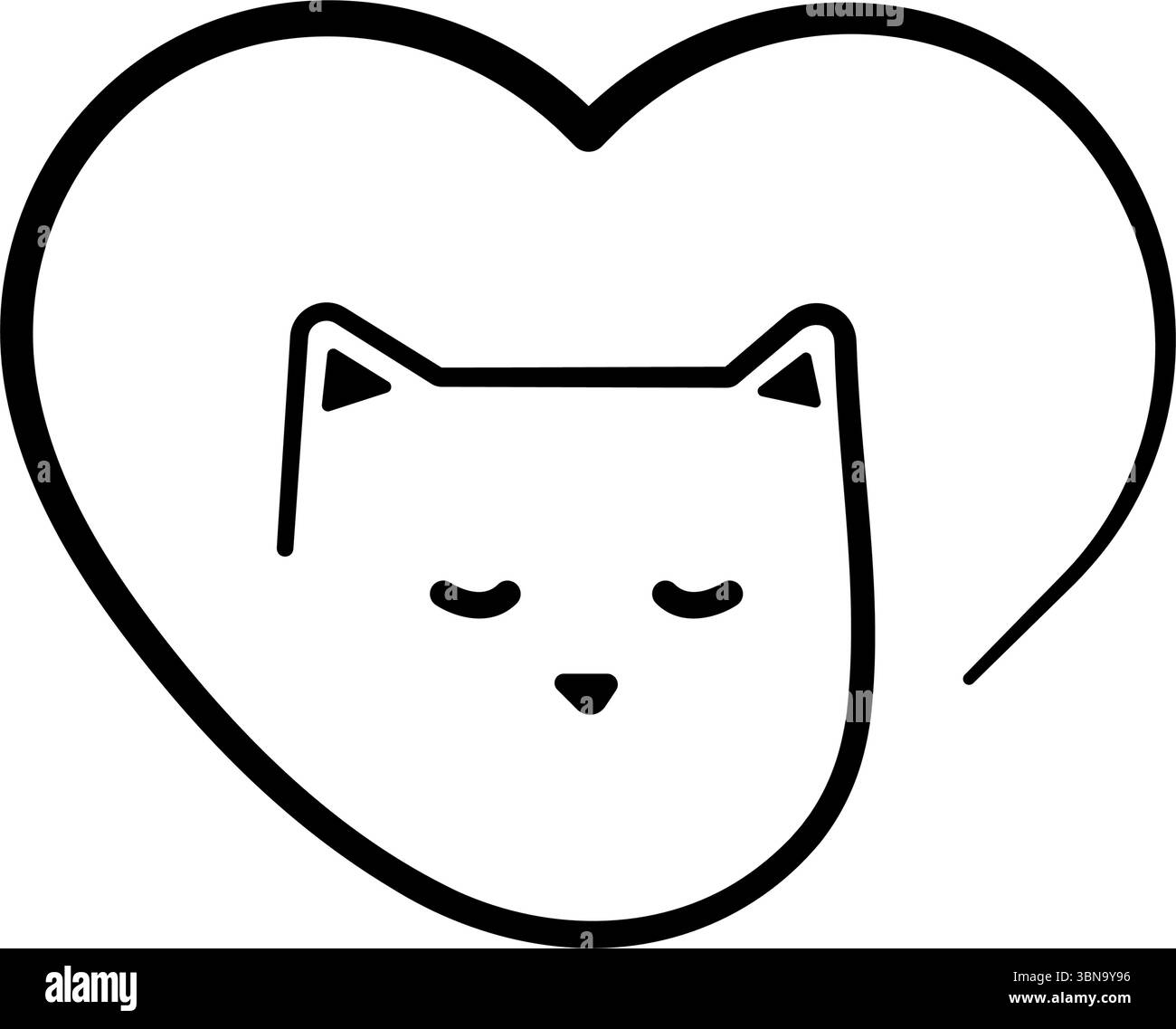 Black cat heart logo design Stock Vector Image & Art - Alamy