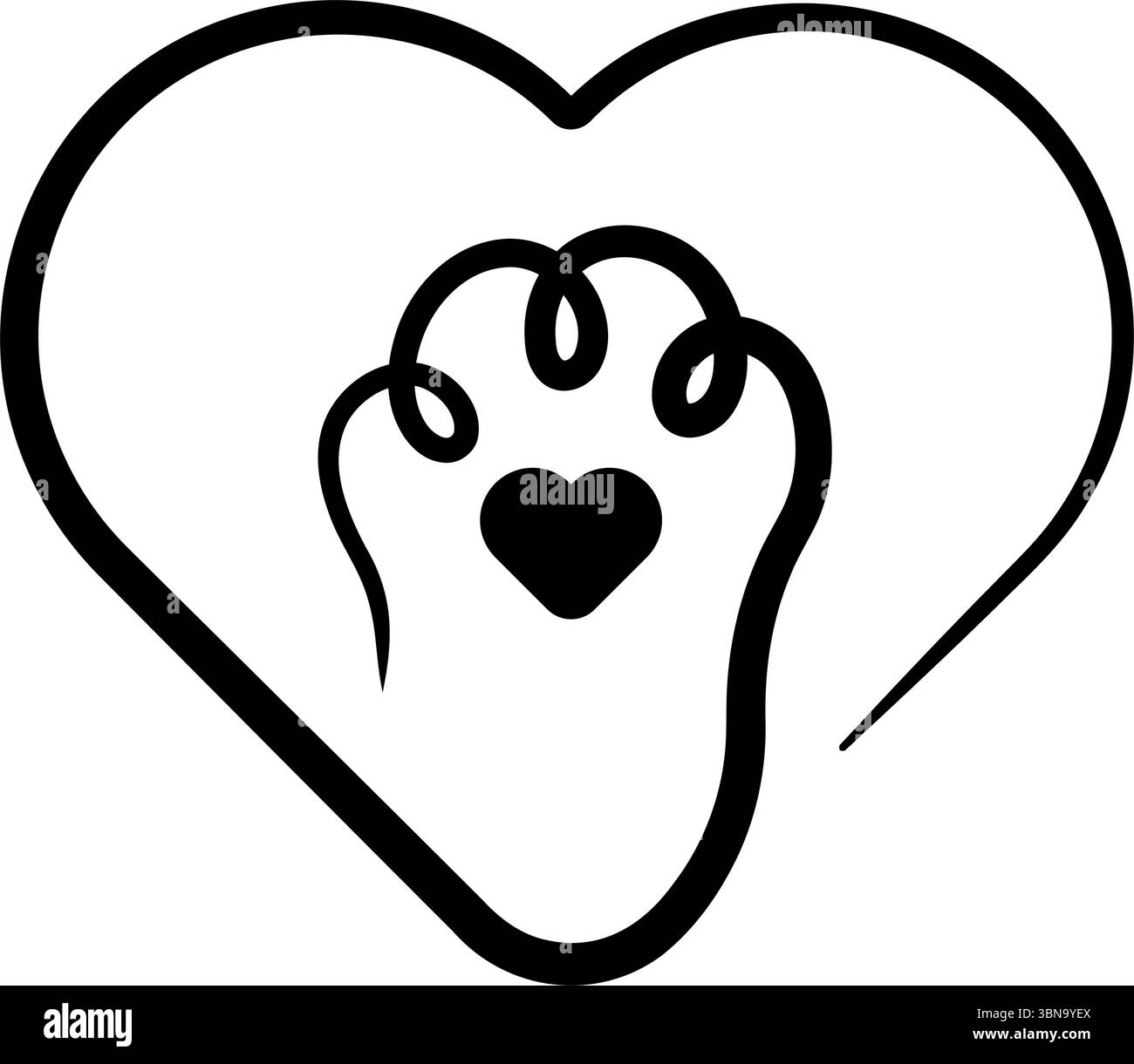 Dog paw logo in Black and White Stock Photos & Images - Alamy