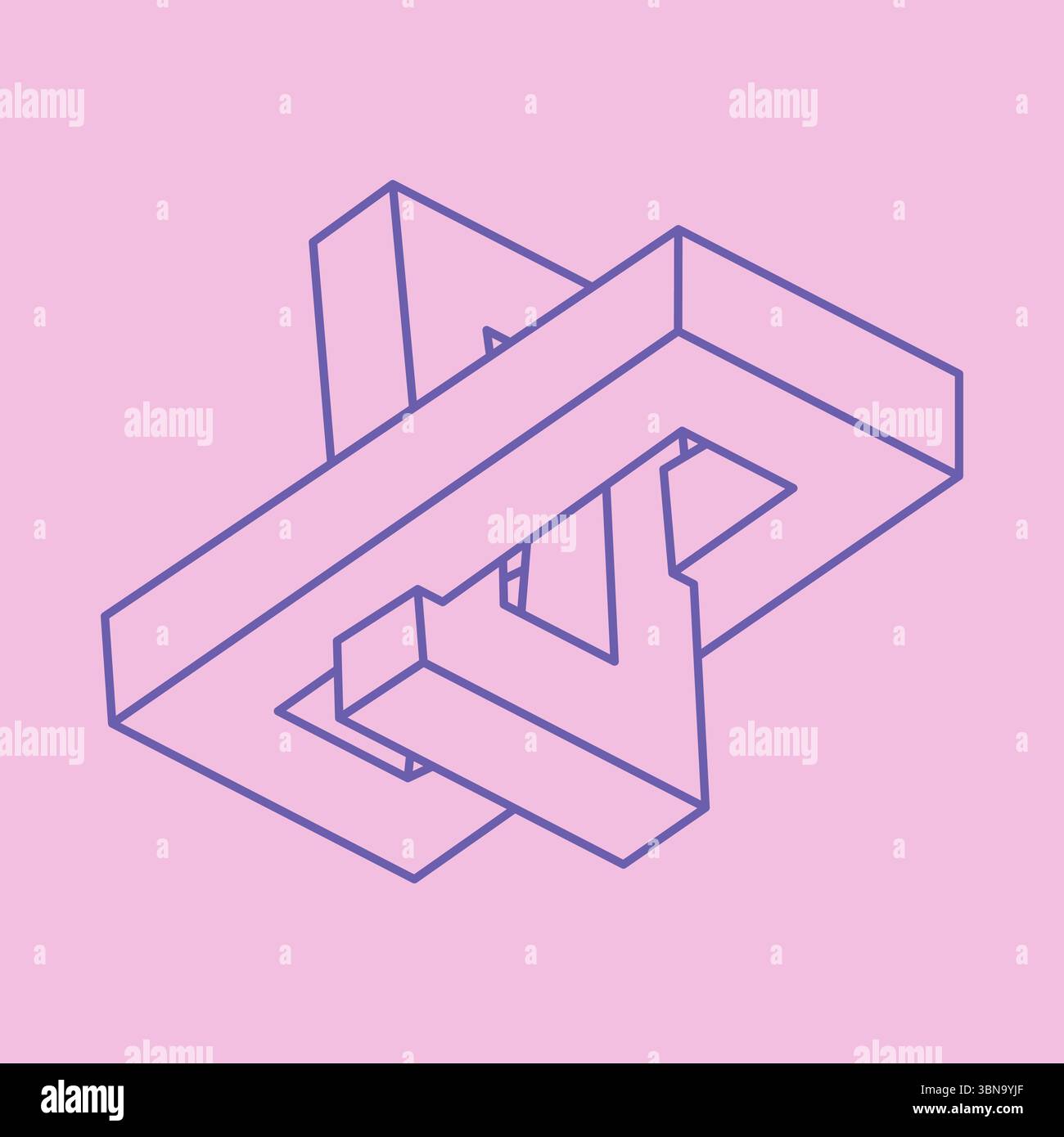 Impossible shapes, optical illusion figures, vector. Escher paradox. Optical art objects ...