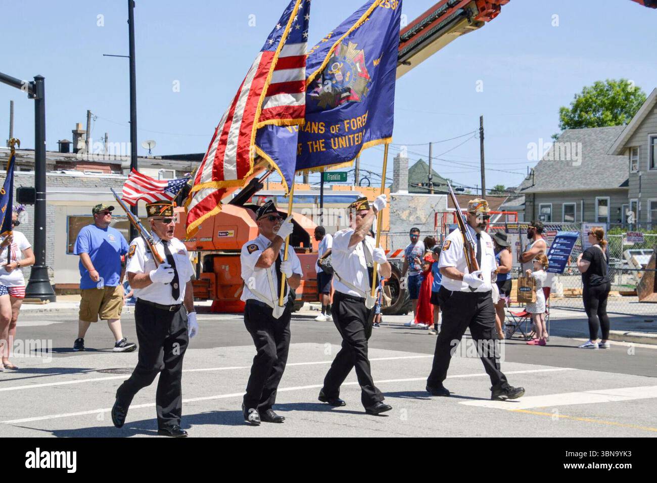 VFW Post 2536's color guard makes their way along the parade route on Saturday, June 28, 2025 ...