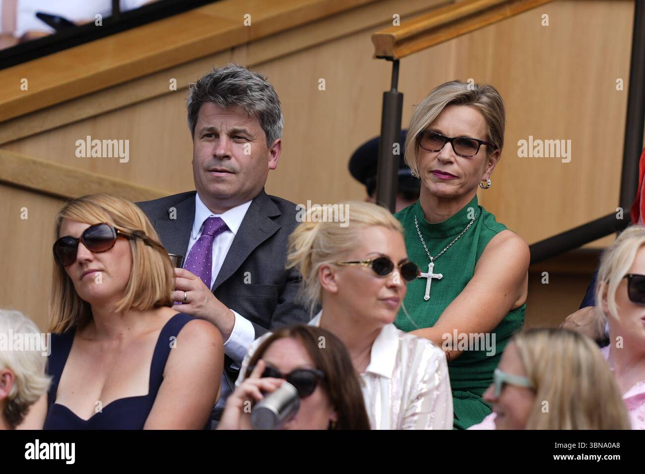 James Walmsley and Dame Emma Walmsley in the Royal Box on day two of ...