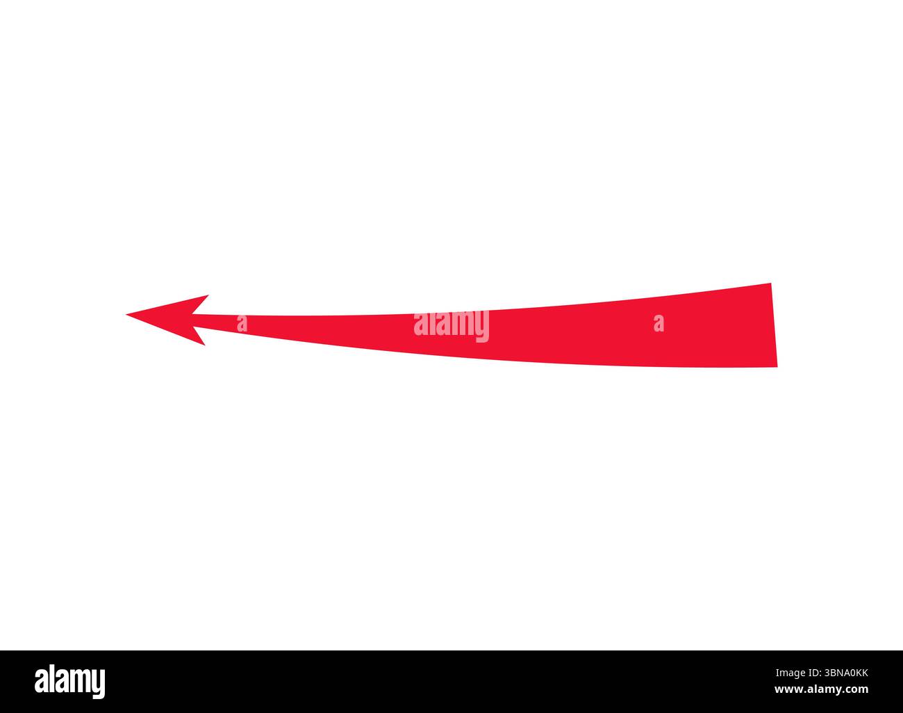 Bold red war style curve arrow signaling dynamic attack strategy motion ...