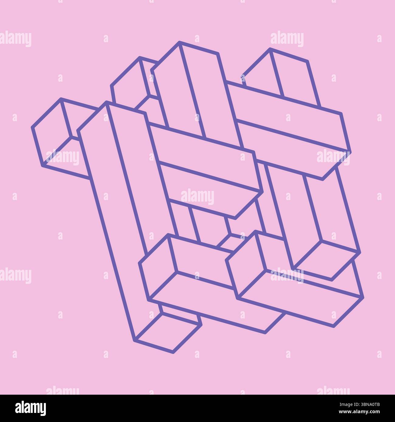Sacred geometry figure. Optical illusion logo. Impossible shape ...