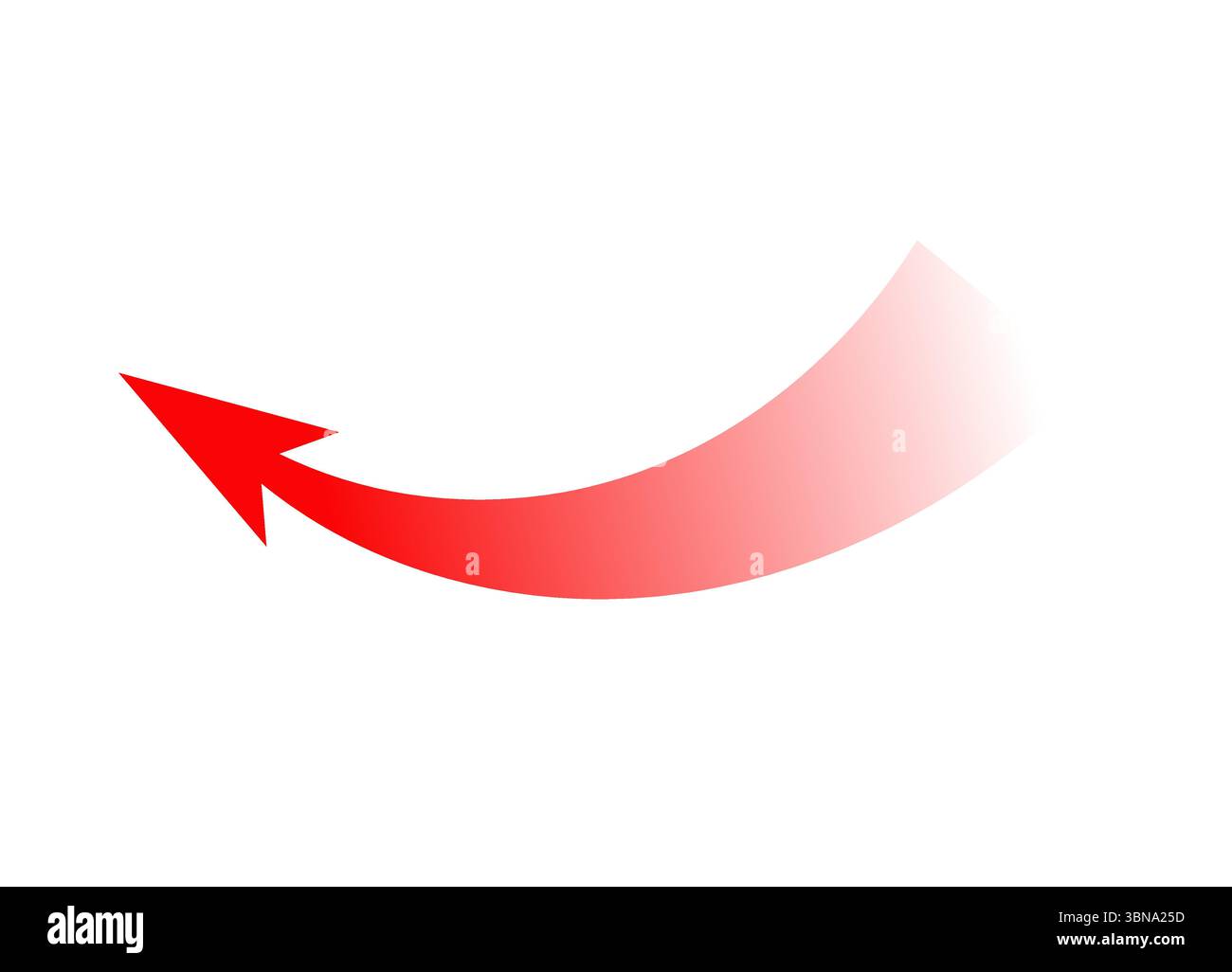 Dynamic red arrow with curved design for strategy and motion ...