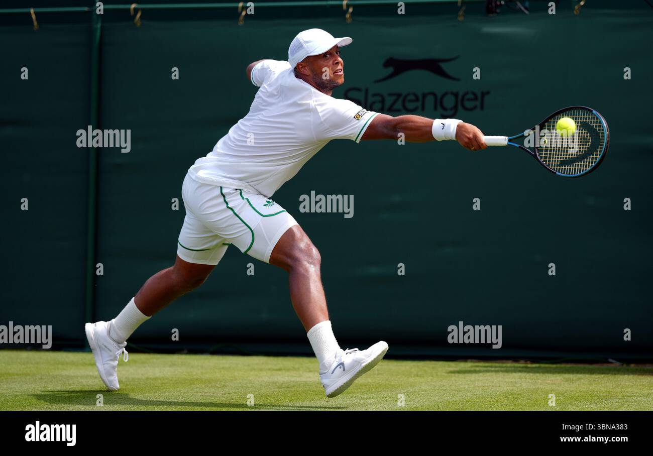 Jay Clarke during his match against Daniel Evans on day two of the 2025 ...