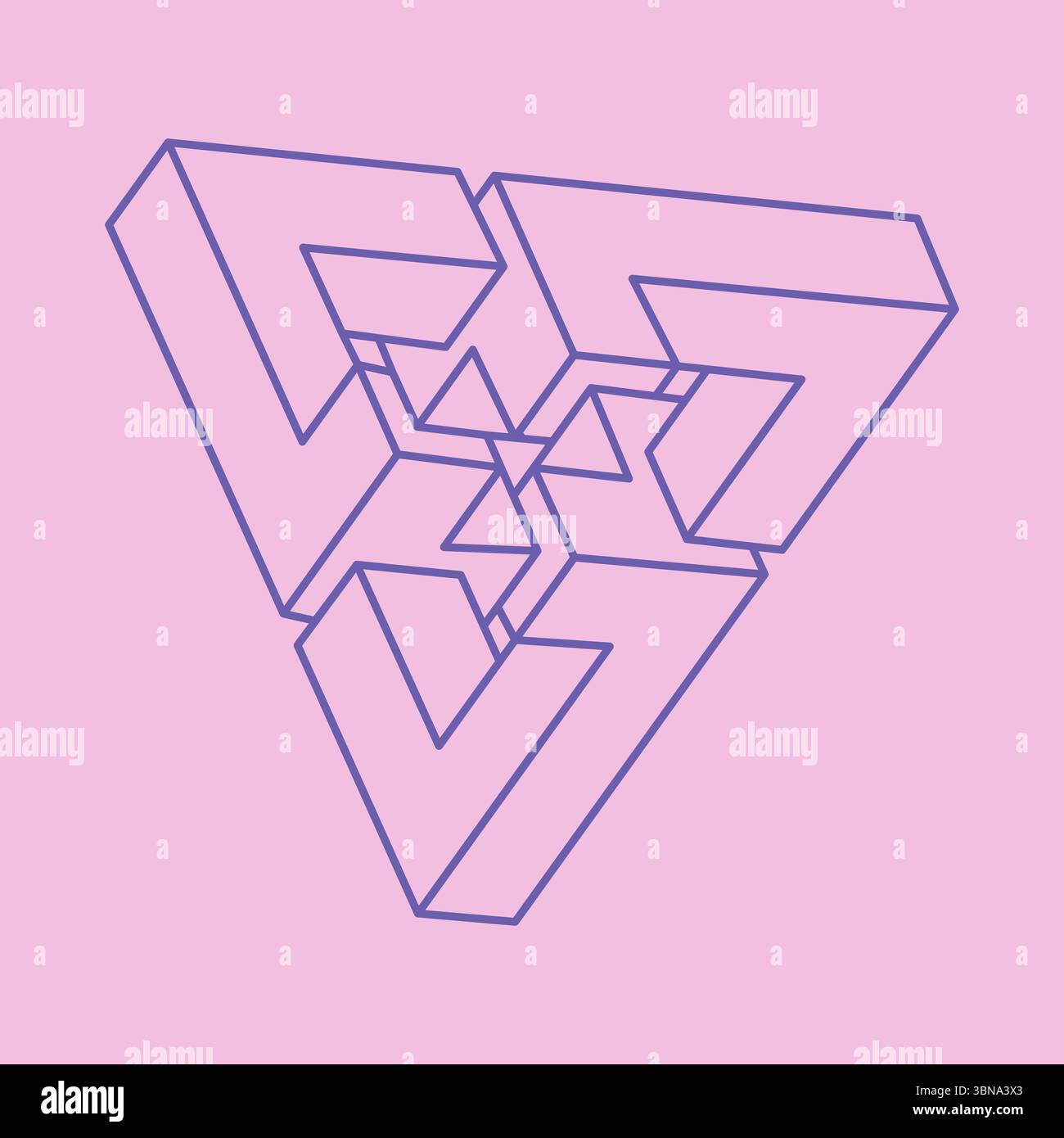 Impossible shapes. Sacred geometry. Optical illusion figure. Abstract eternal geometric objects ...