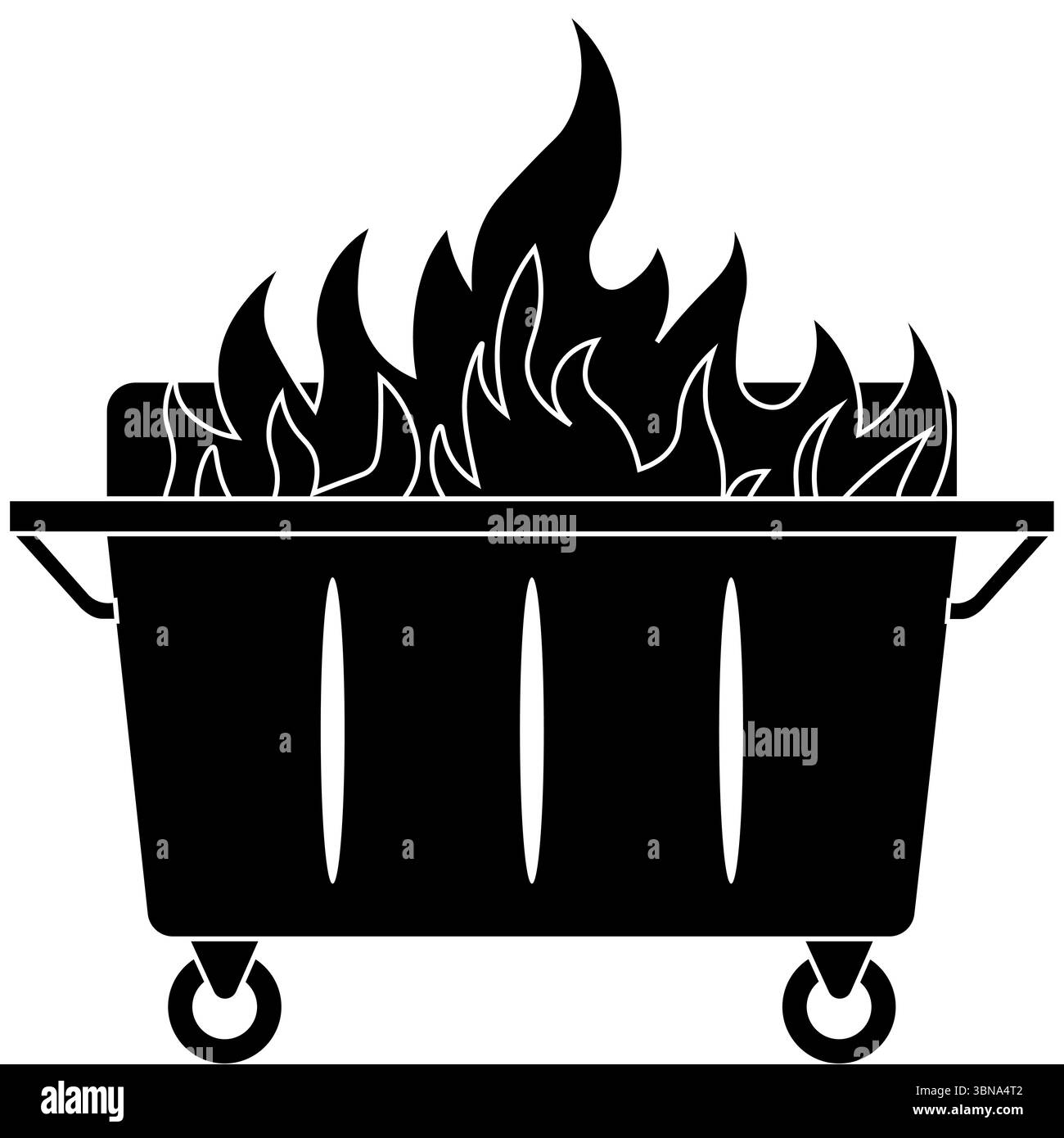 Dumpster fire isolated Black and White Stock Photos & Images - Alamy