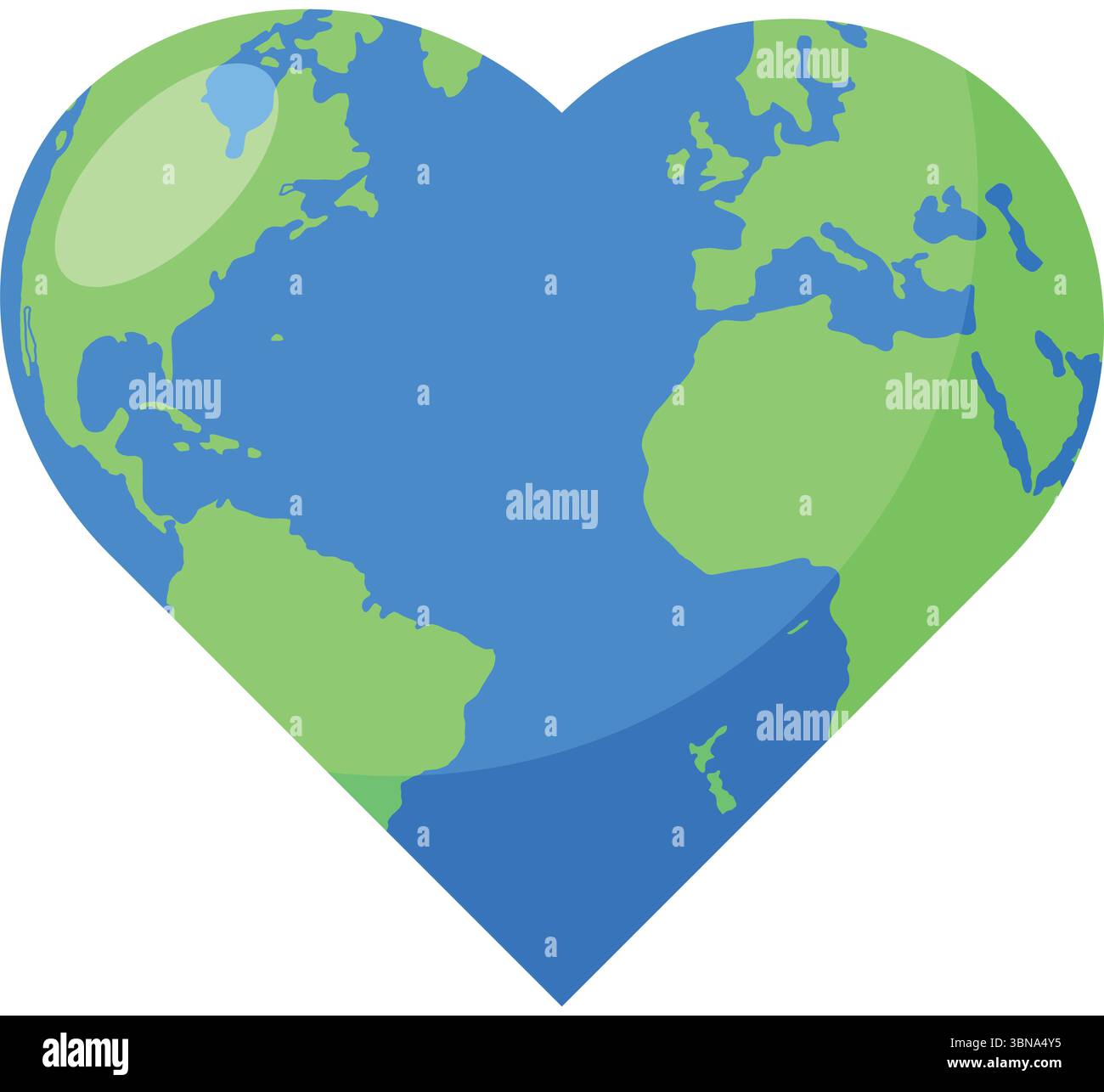 Planet earth in shape heart Stock Vector Images - Alamy