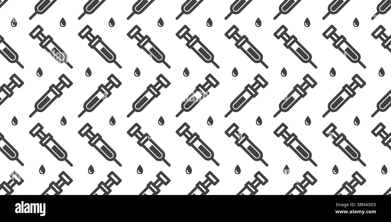seamless pattern medical injections and fluids. Syringes for vaccines ...