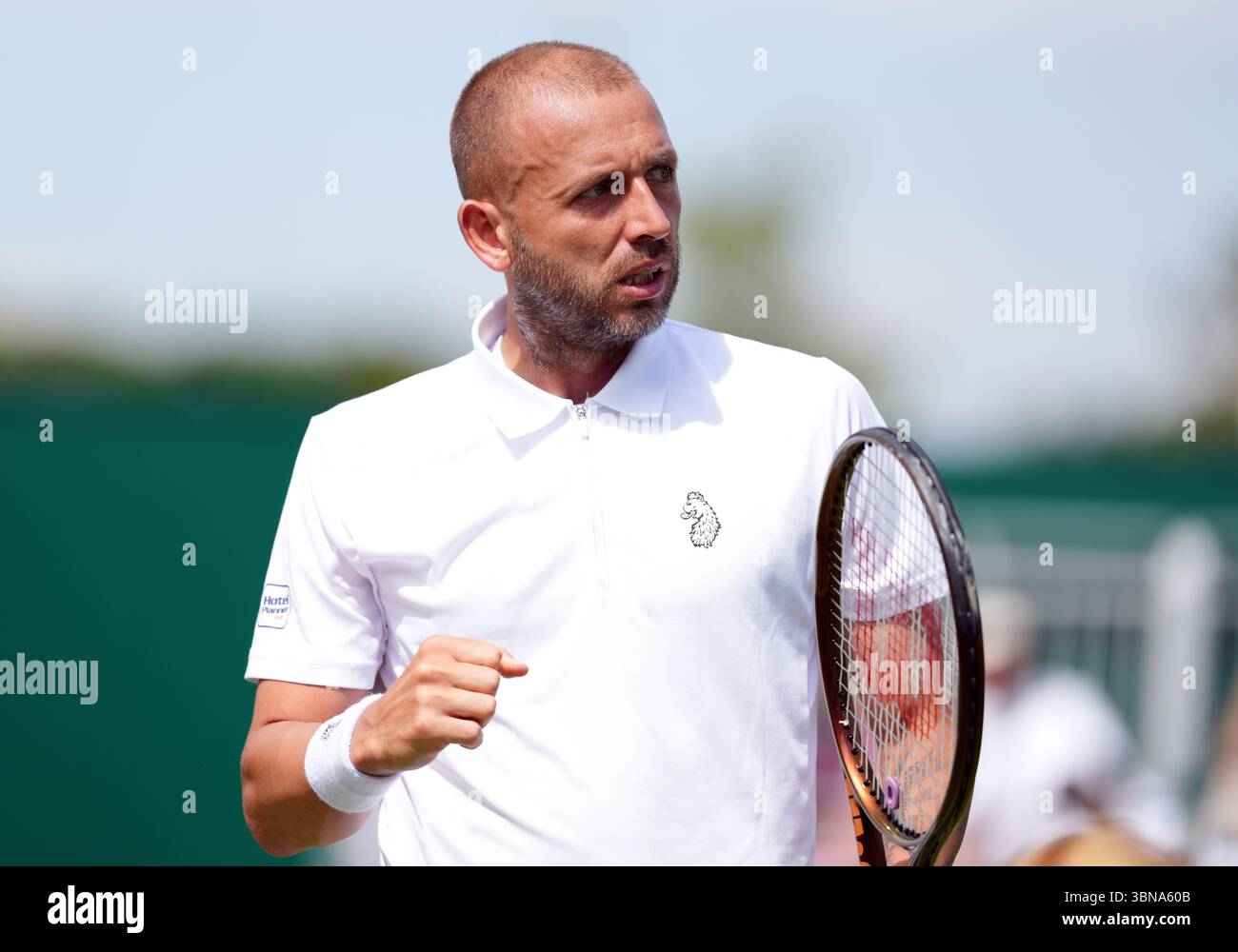 Daniel Evans reacts during his match against Jay Clarke on day two of ...