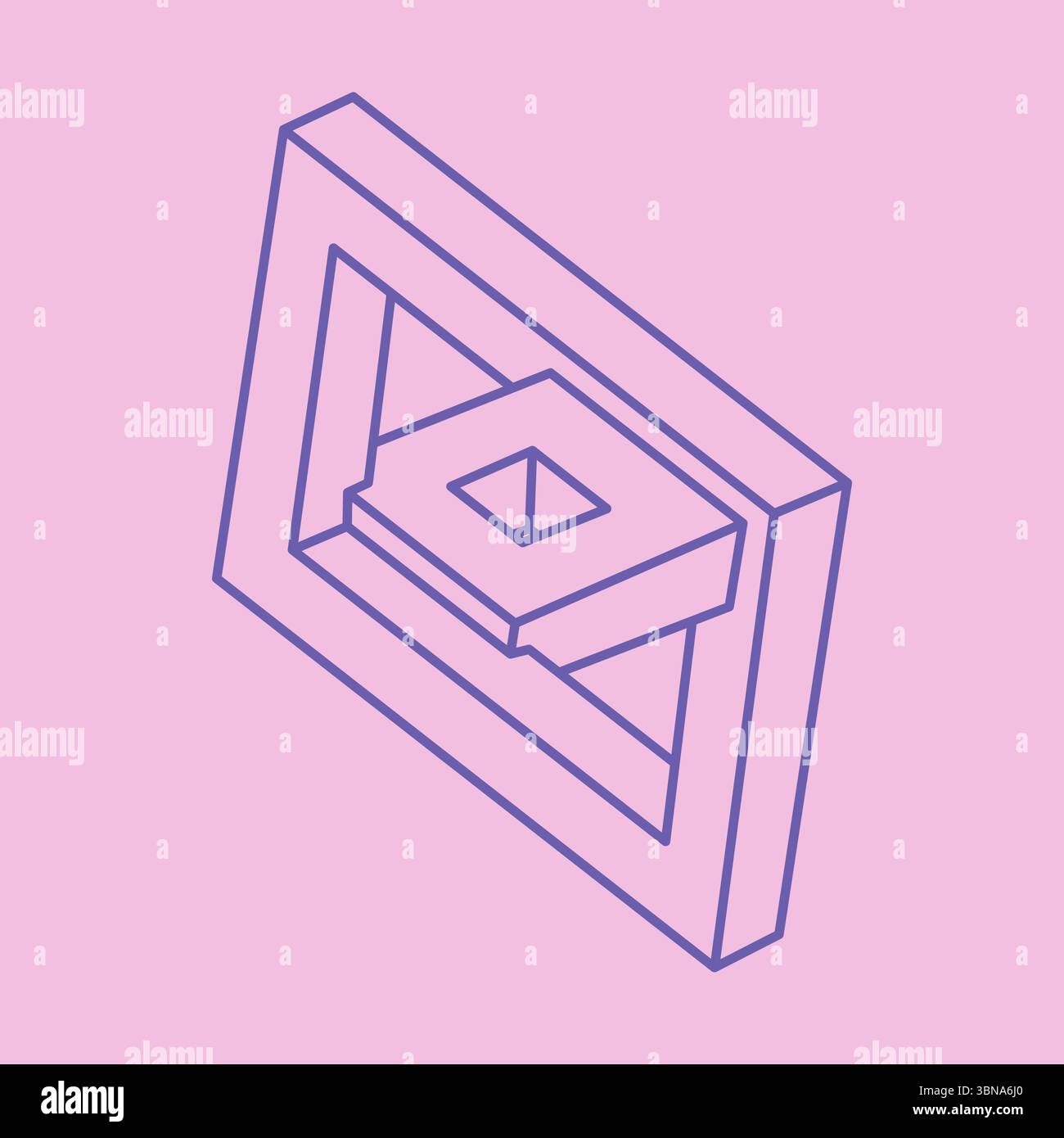 Optical art object. Impossible shape, optical illusion figure, vector. Escher paradox. Geometry ...