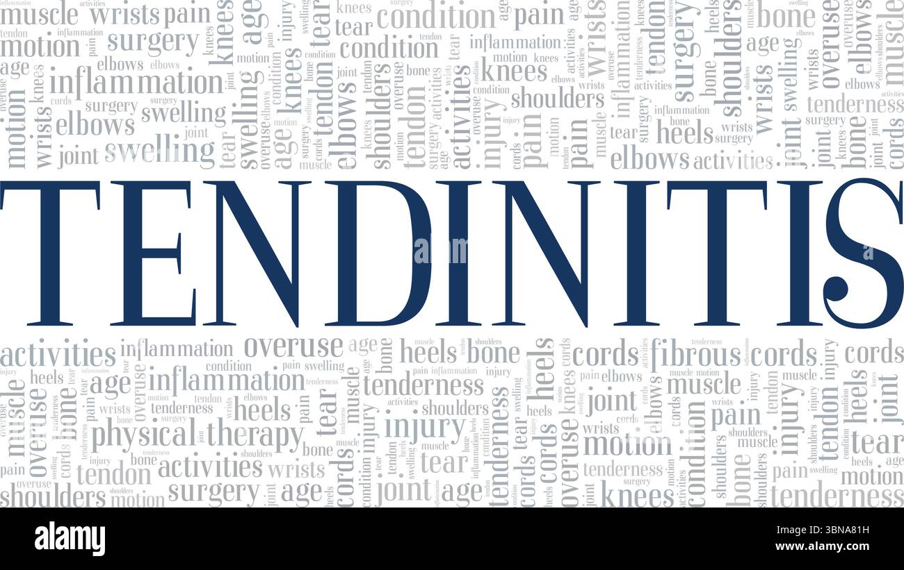 Tendinitis word cloud conceptual design isolated on white background ...