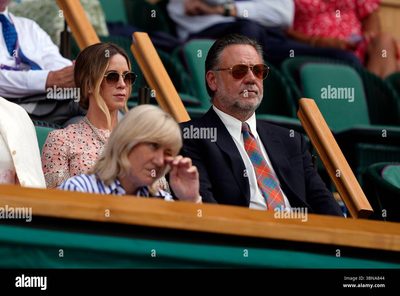 Russell Crowe with Britney Theriot in the Royal Box on day two of the ...
