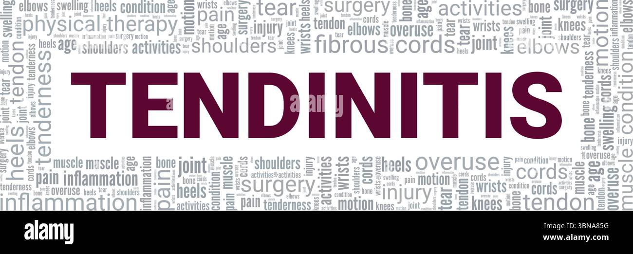 Tendinitis word cloud conceptual design isolated on white background ...