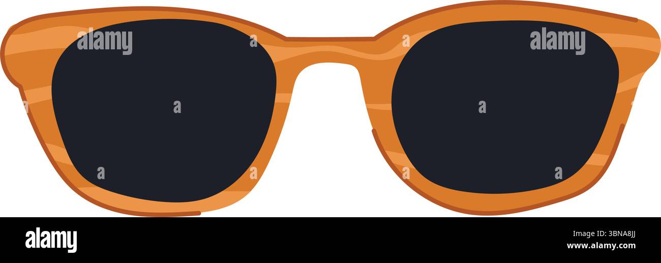 unique wooden sunglasses cartoon vector illustration Stock Vector Image ...