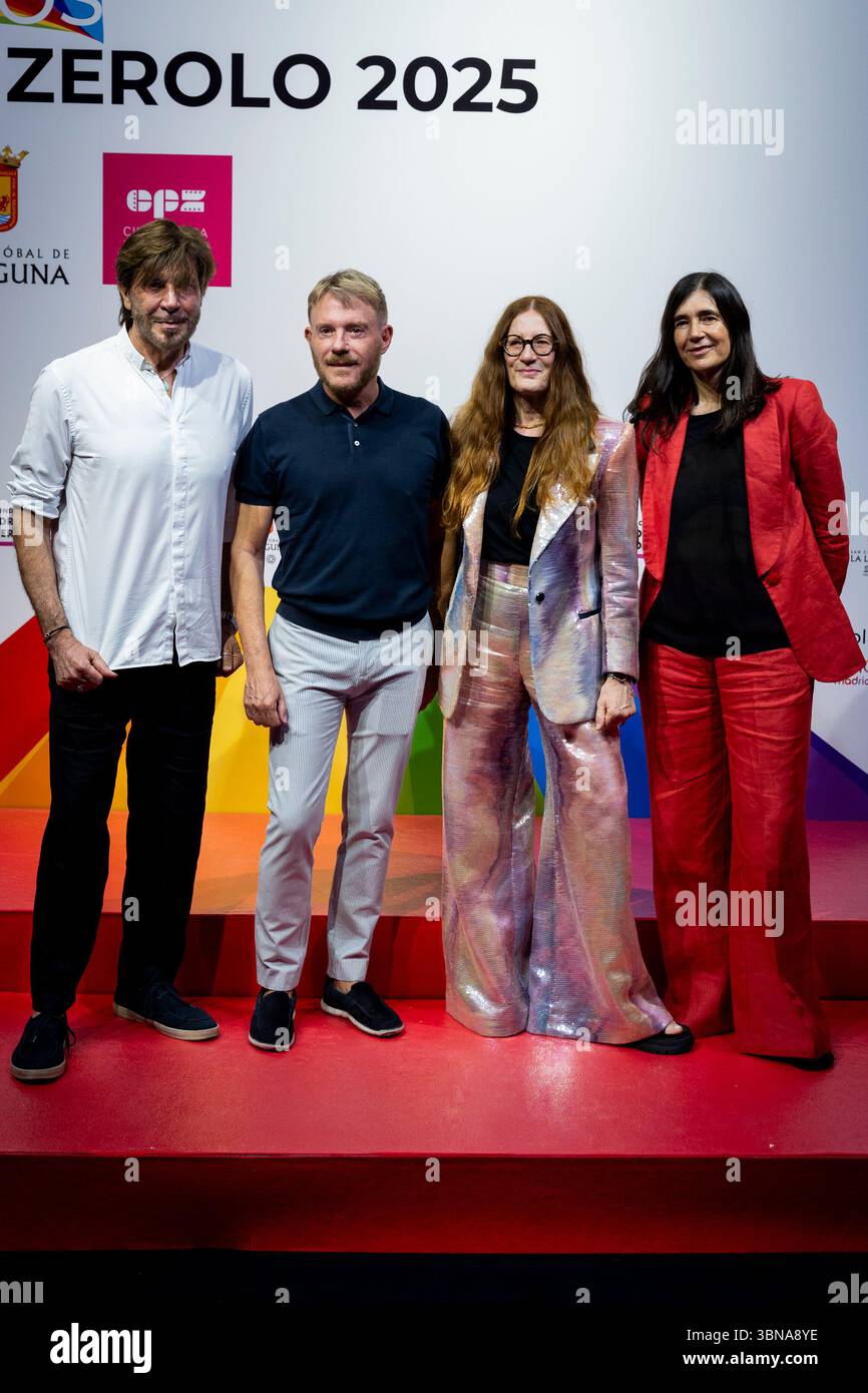 Ruth Toledano (2r) andMaria Blasco (r) attend to Pedro Zerolo Awards at ...