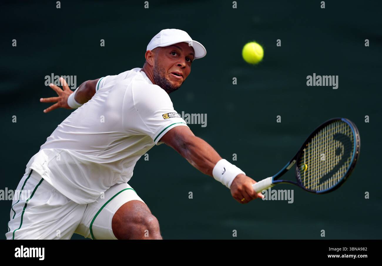 Jay Clarke during his match against Daniel Evans on day two of the 2025 ...