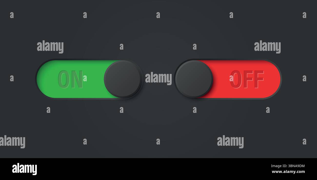 Vector Black Toggle Switch Set. Realistic Toggle Switch. On Off Button ...