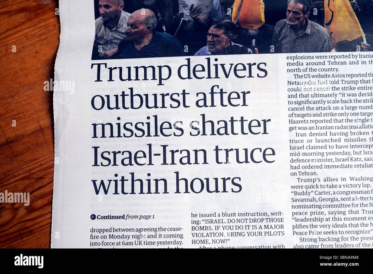 'Trump delivers outburst after missiles shatter Israel-Iran truce ...