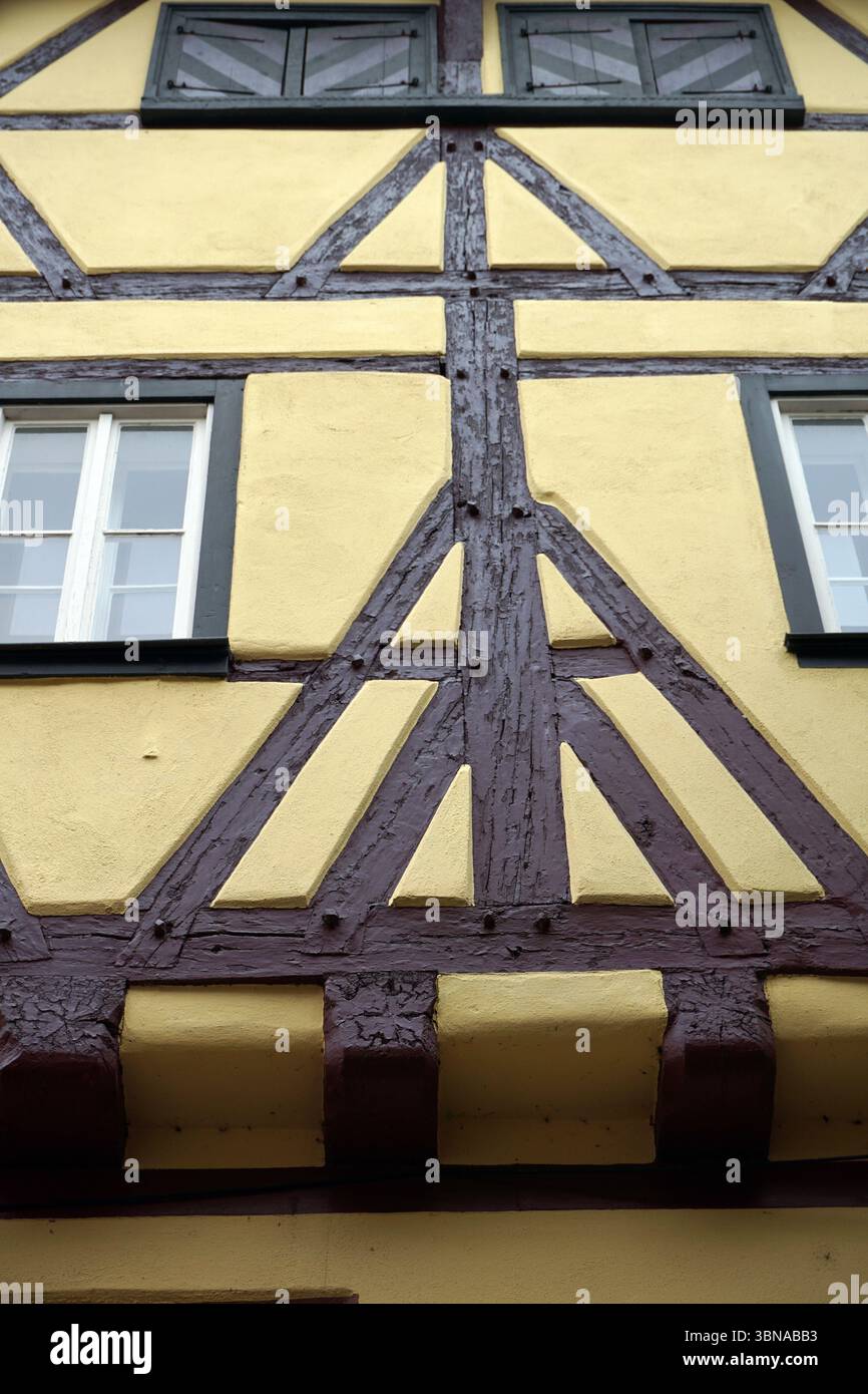 A close-up view of a building's exterior, featuring a striking ...