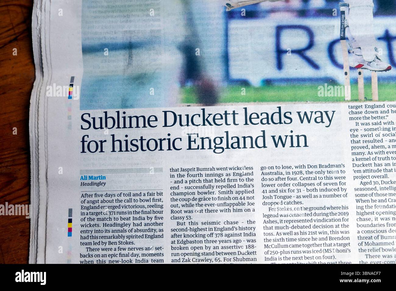'Sublime Duckett leads way for historic England win' Guardian newspaper ...