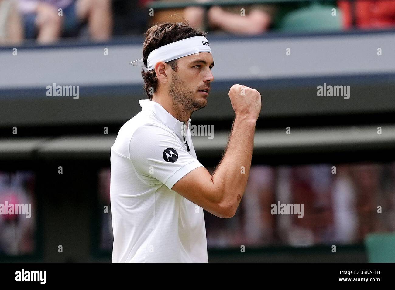 Taylor Fritz reacts during his match against Giovanni Mpetshi Perricard ...