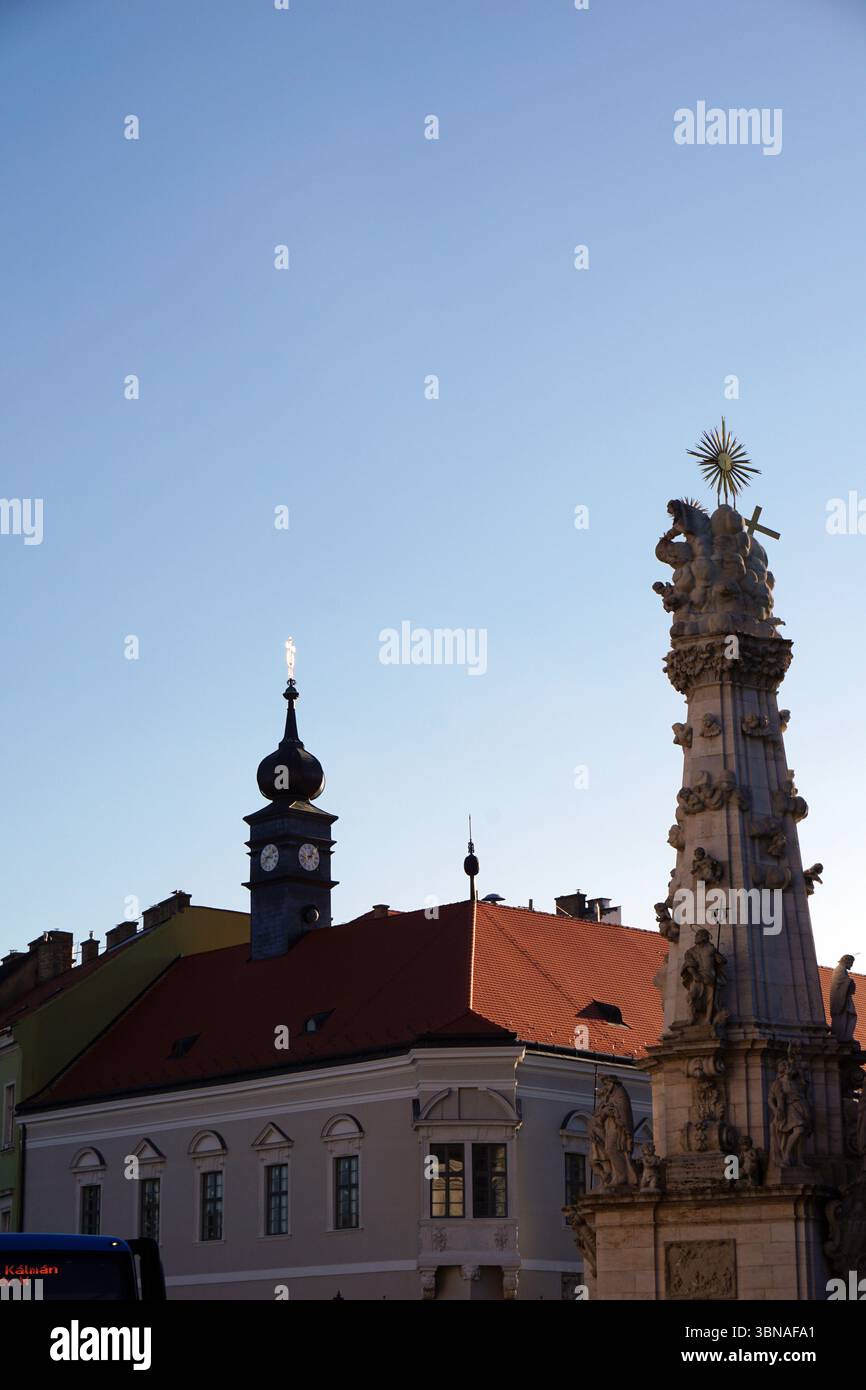 Budapest Castle Hill. A serene landscape under a clear blue sky. In the ...