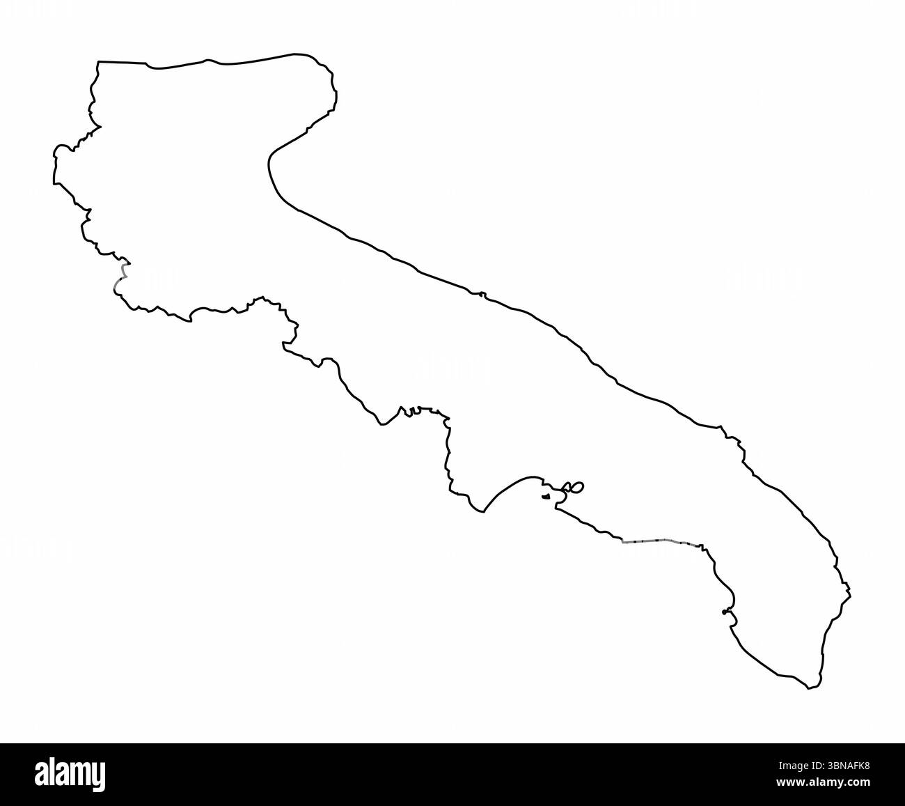 Apulia outline map isolated on white background, Italy Stock Vector Image & Art - Alamy