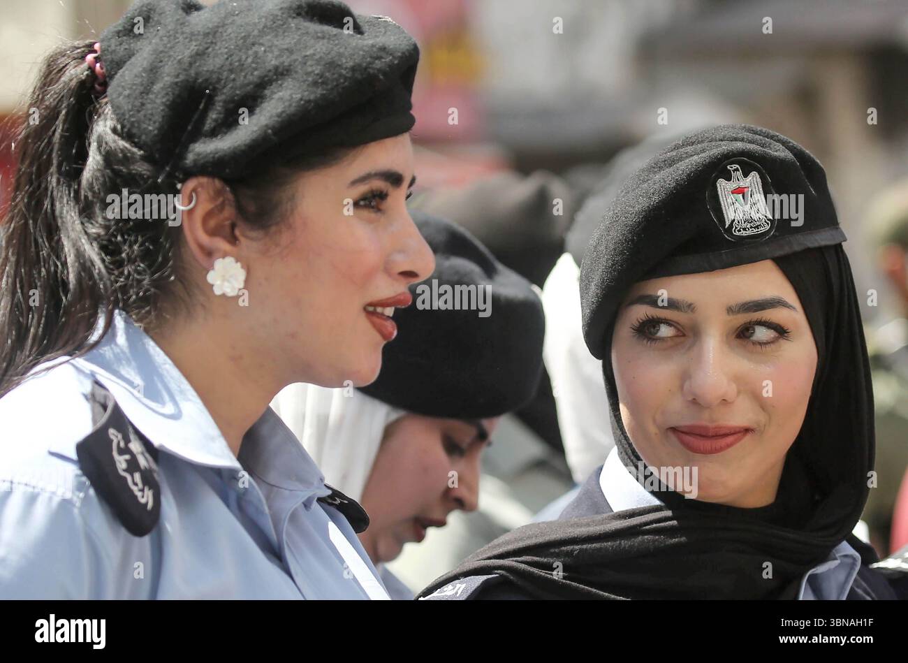 Nablus, Palestine. 01st July, 2025. Palestinian policewomen attend a ...
