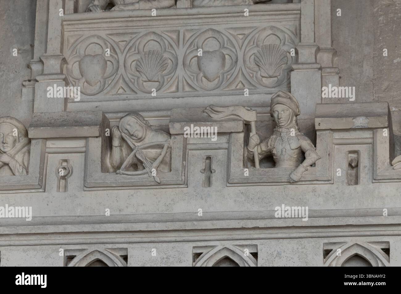 Detail of the war games fireplace in the Jacques Coeur Palace, Bourges ...