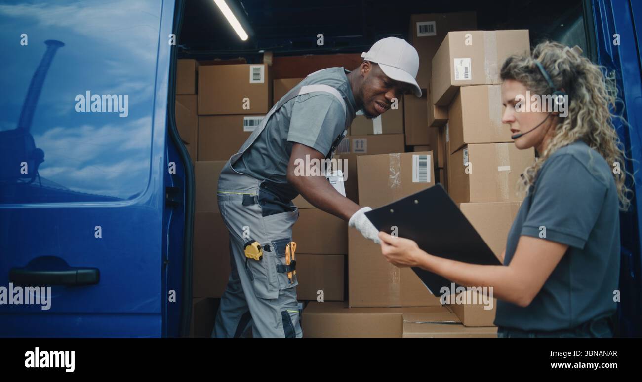 Outside of Logistics Distribution Warehouse: African American Employee ...