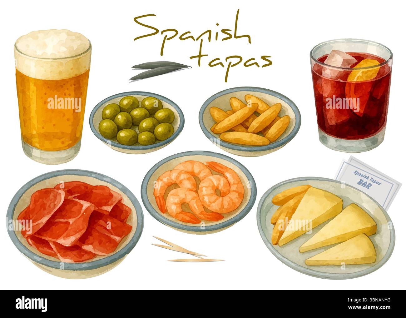 Traditional snacks mediterranean cuisine Stock Vector Images - Alamy