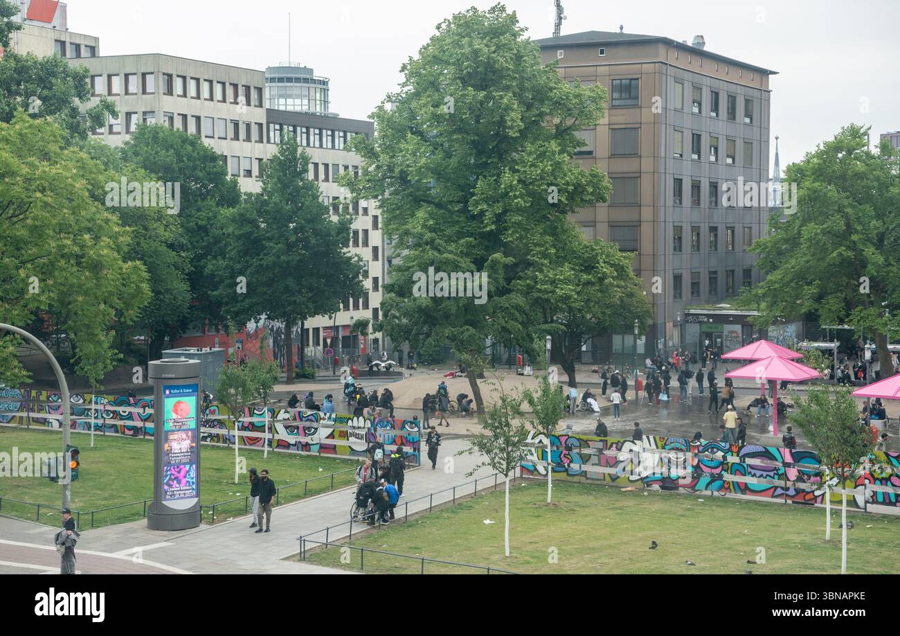 Hamburg, Germany – June 26, 2025. August-Bebel-Park in Hamburg, Germany ...