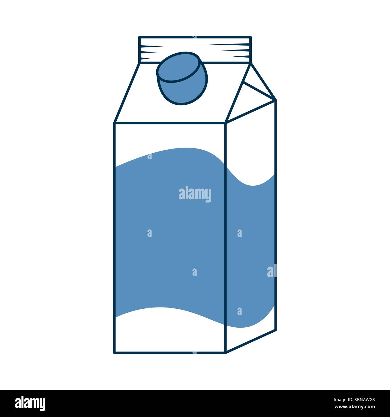 Blue Milk Carton with Cap Illustration. This illustration features a ...
