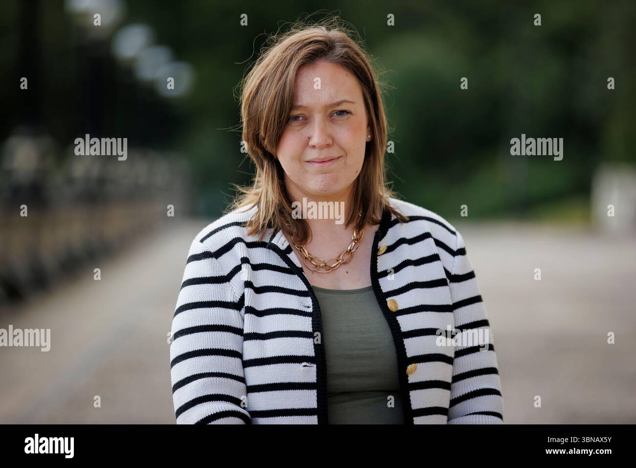 DUP MLA Deborah Erskine poses for a photo outside Parliament Buildings ...